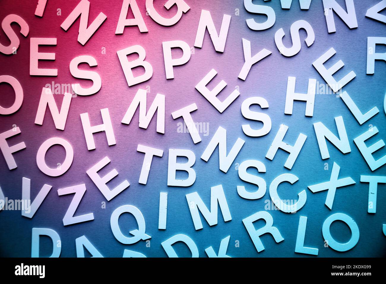 Mixed solid letters pile top view photo. Education background concept ...