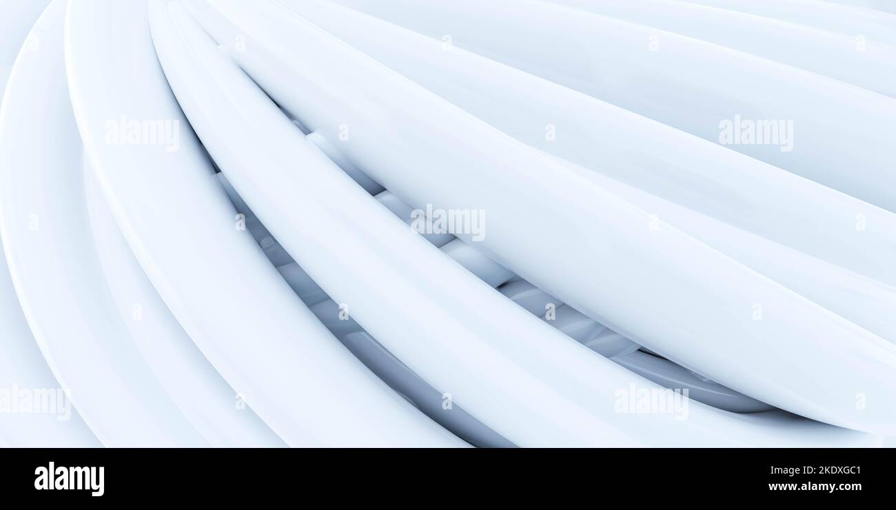 abstract white curve shape geometric 3d render illustration Stock Photo ...