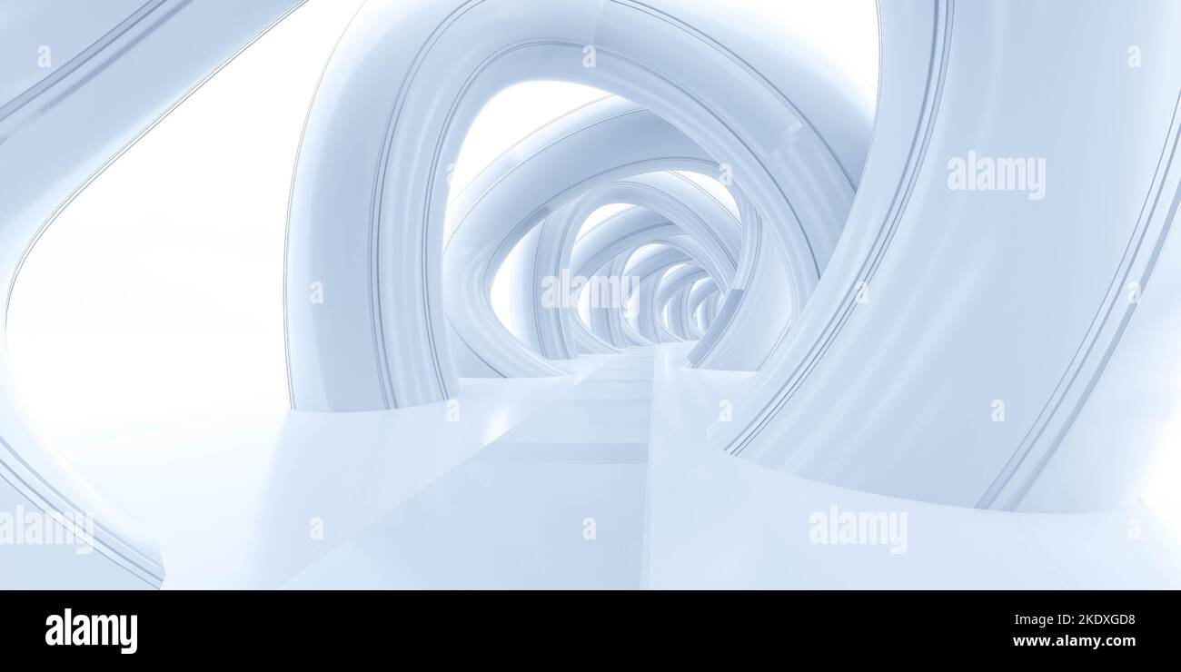 abstract white futuristic environment with archways 3d render ...