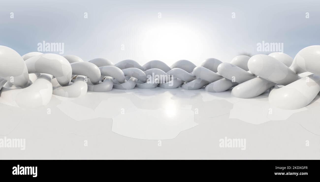 360 degree full panorama environment map of bright white metallic walls ...