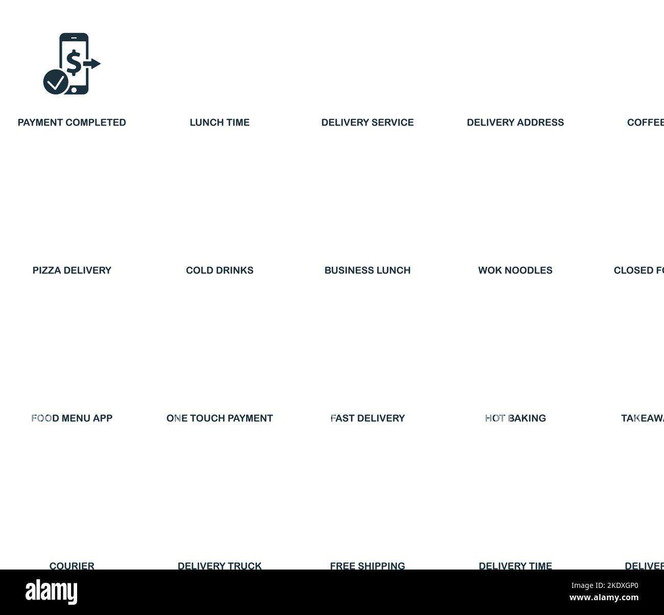 Payment Completed icon. Monochrome simple Food Delivery icon for ...