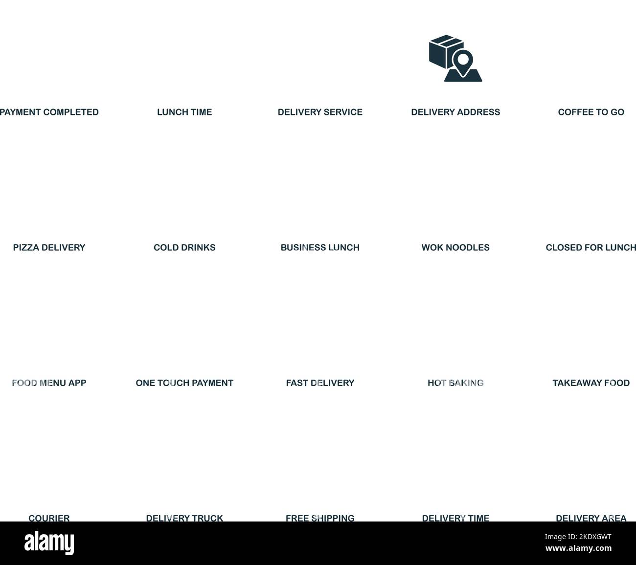 Delivery Address icon. Monochrome simple Food Delivery icon for ...