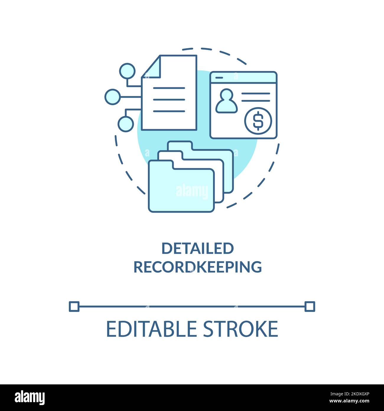 Detailed recordkeeping turquoise concept icon Stock Vector Image & Art ...