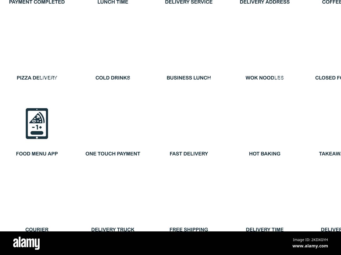 Food Menu App icon. Monochrome simple Food Delivery icon for templates ...