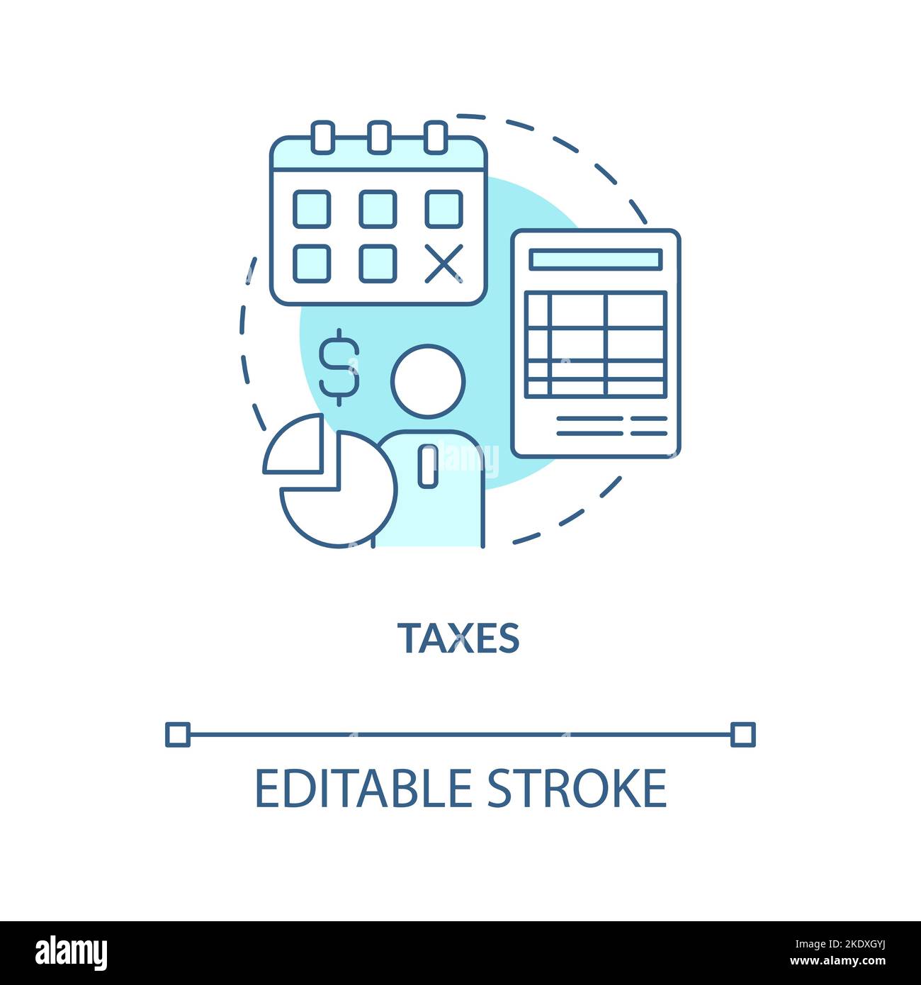 Taxes line icon outline Stock Vector Images - Alamy