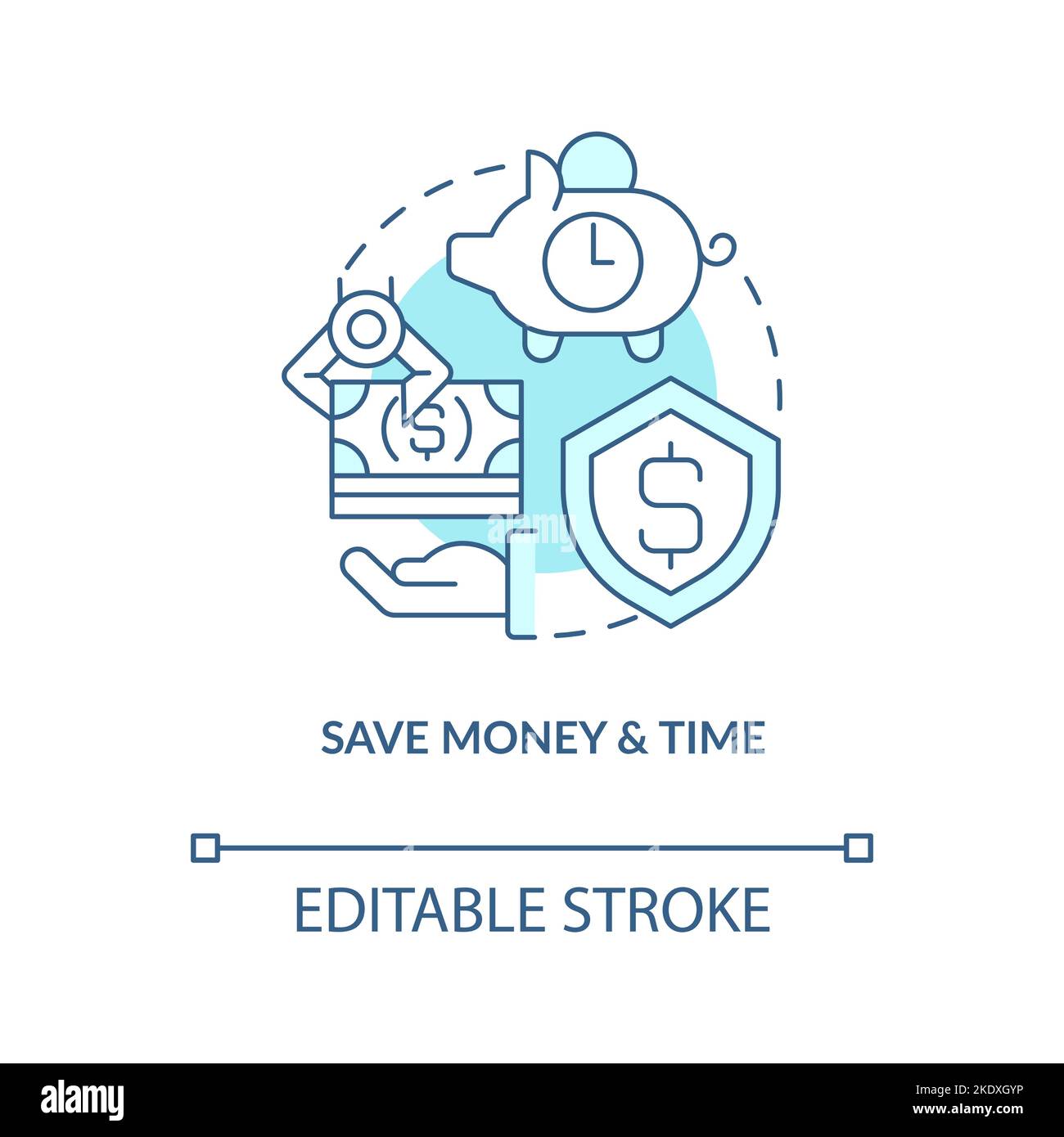 Save money and time turquoise concept icon Stock Vector Image & Art - Alamy