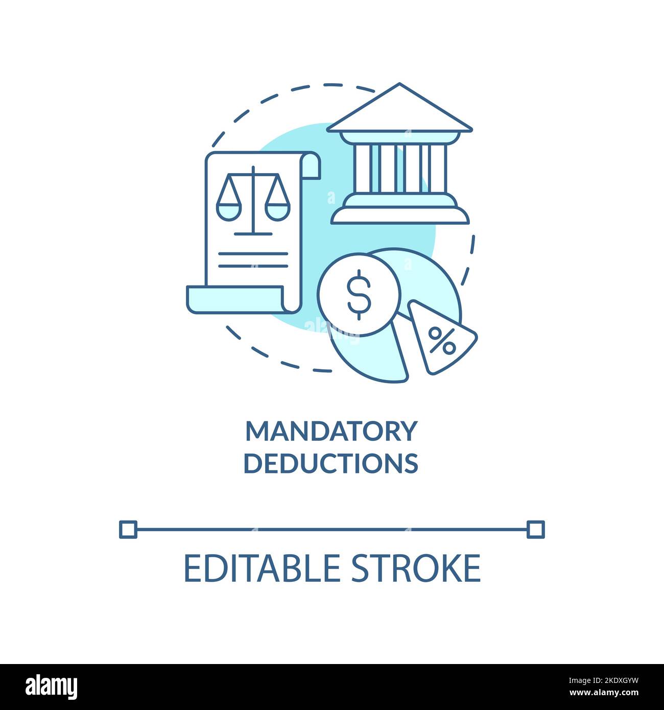 Mandatory deductions turquoise concept icon Stock Vector Image & Art ...