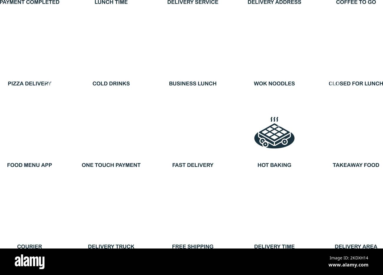 Hot Baking icon. Monochrome simple Food Delivery icon for templates ...