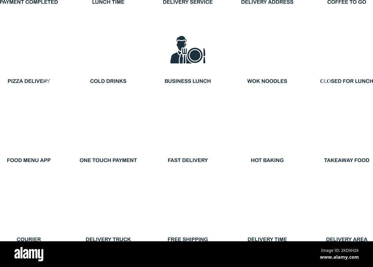 Business Lunch icon. Monochrome simple Food Delivery icon for templates ...