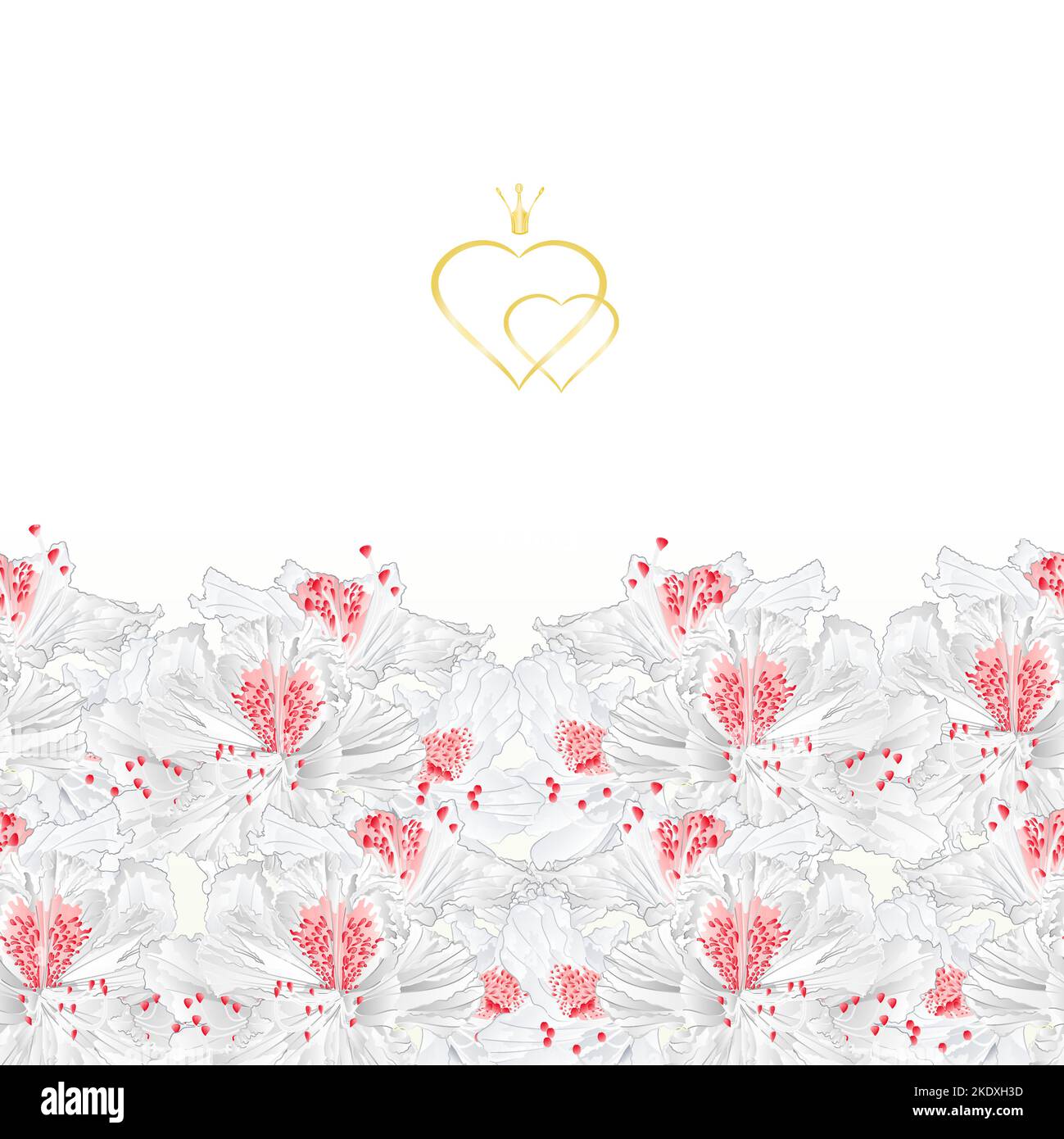 Floral border vertical seamless background with blooming white flowers ...