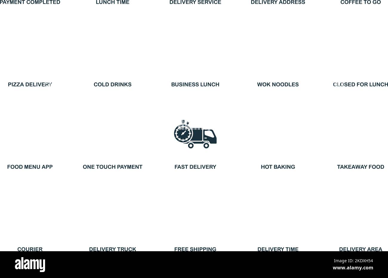 Fast Delivery icon. Monochrome simple Food Delivery icon for templates ...