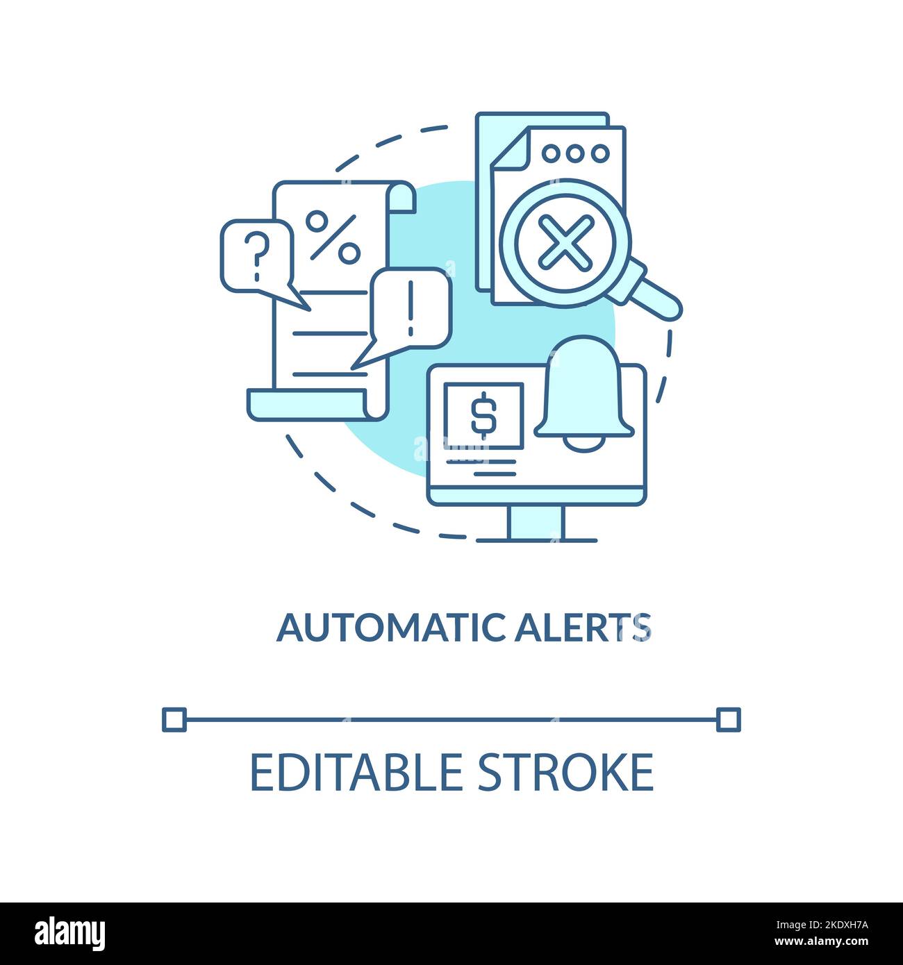 Automatic alerts turquoise concept icon Stock Vector Image & Art - Alamy