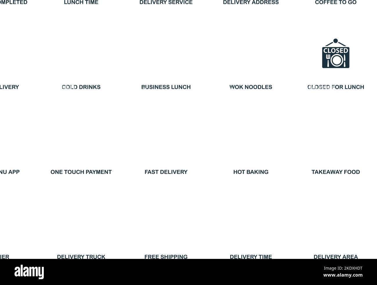 Closed For Lunch icon. Monochrome simple Food Delivery icon for ...