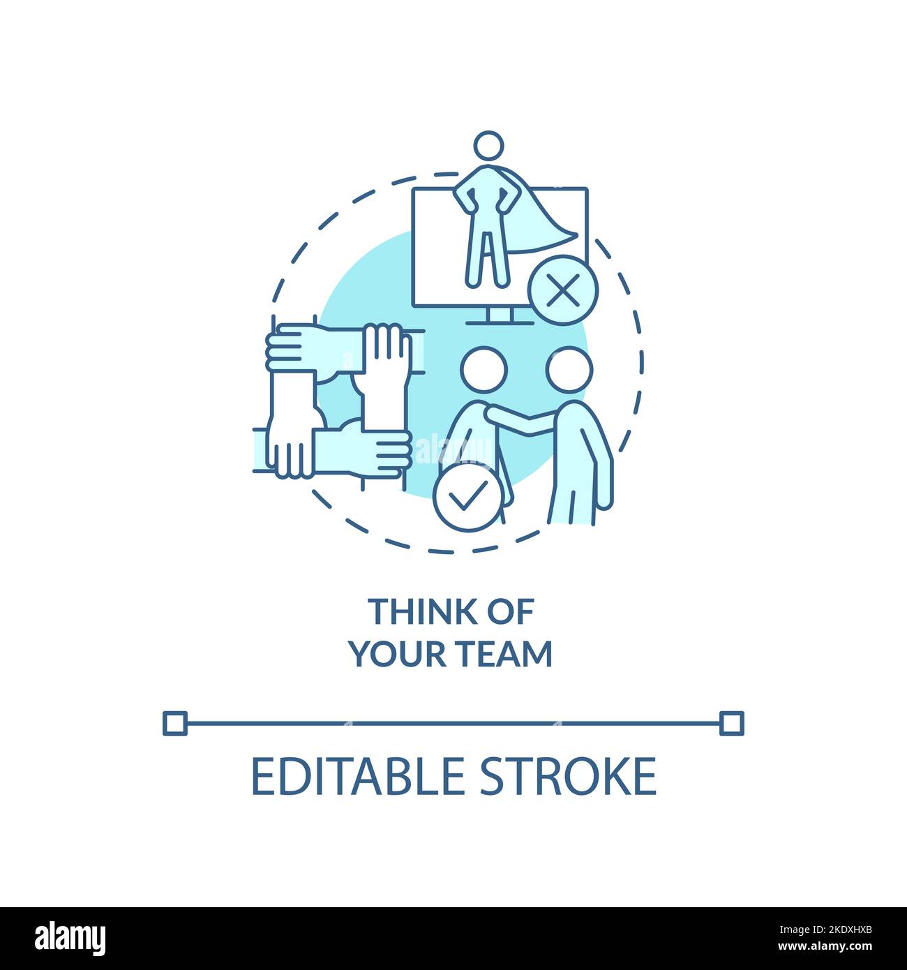 Think of your team turquoise concept icon Stock Vector Image & Art - Alamy