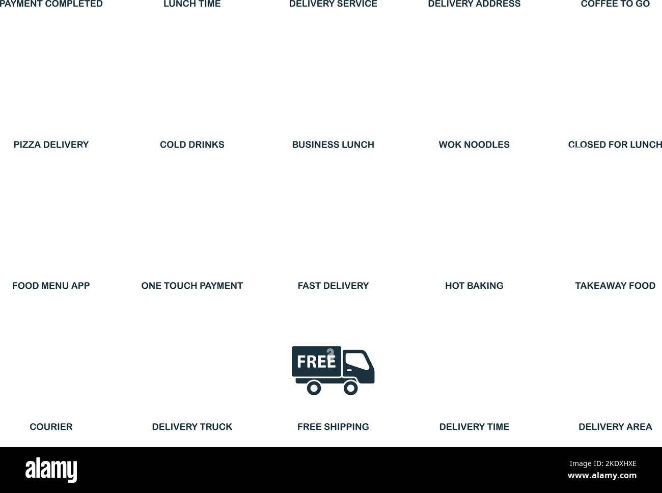 Free Shipping icon. Monochrome simple Food Delivery icon for templates ...