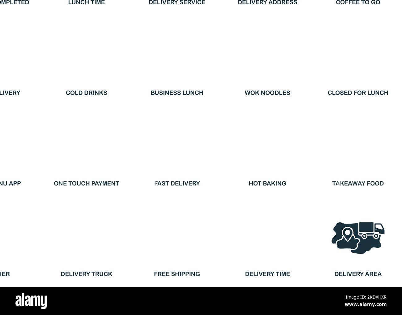 Delivery Area icon. Monochrome simple Food Delivery icon for templates ...