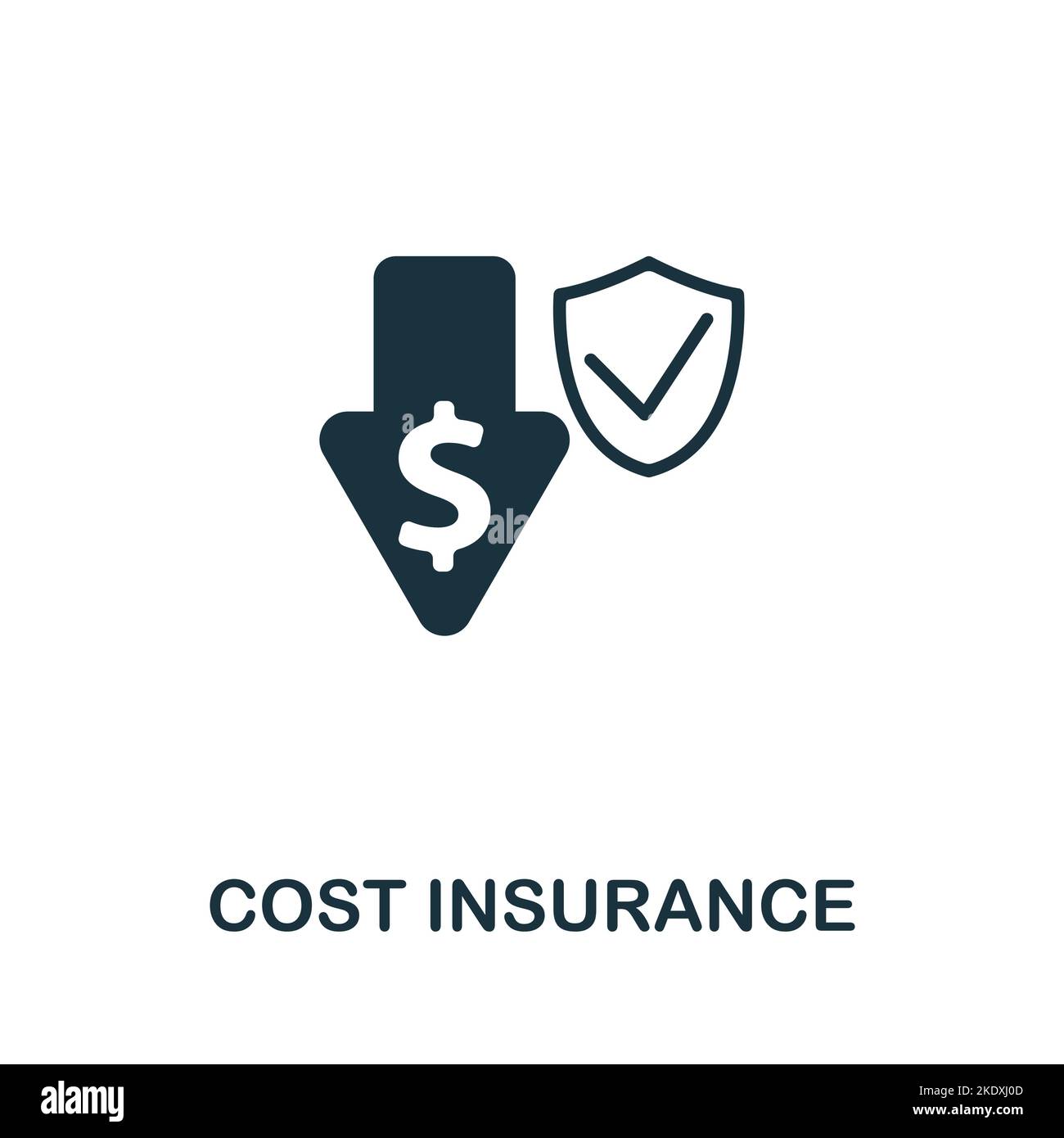 Cost Insurance icon. Monochrome simple Global Business icon for ...