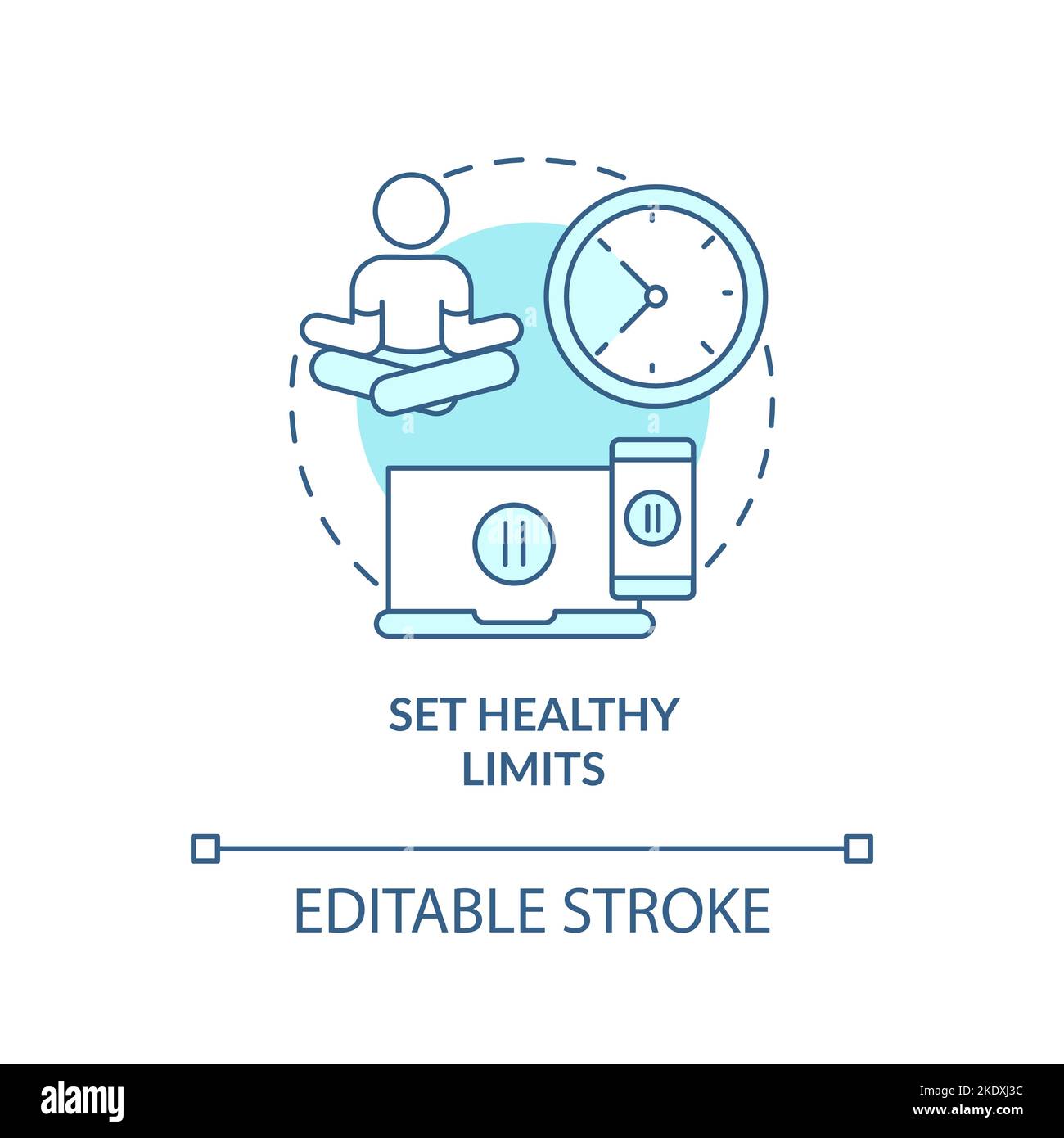 Set healthy limits turquoise concept icon Stock Vector Image & Art - Alamy