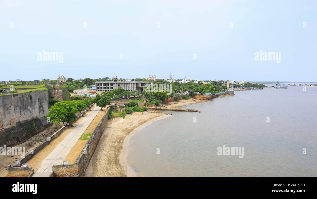 View of Fortress and Seaside of Diu, Diu, India Stock Photo - Alamy