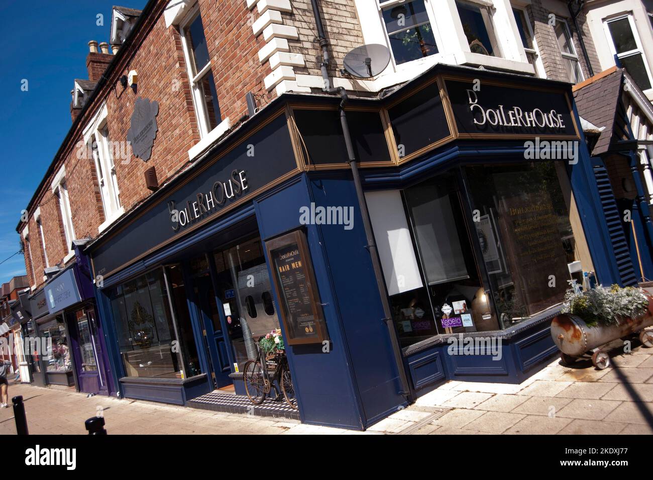 Boilerhouse hairdressers on Acorn Road, Jesmond, Tyne and Wear Stock ...
