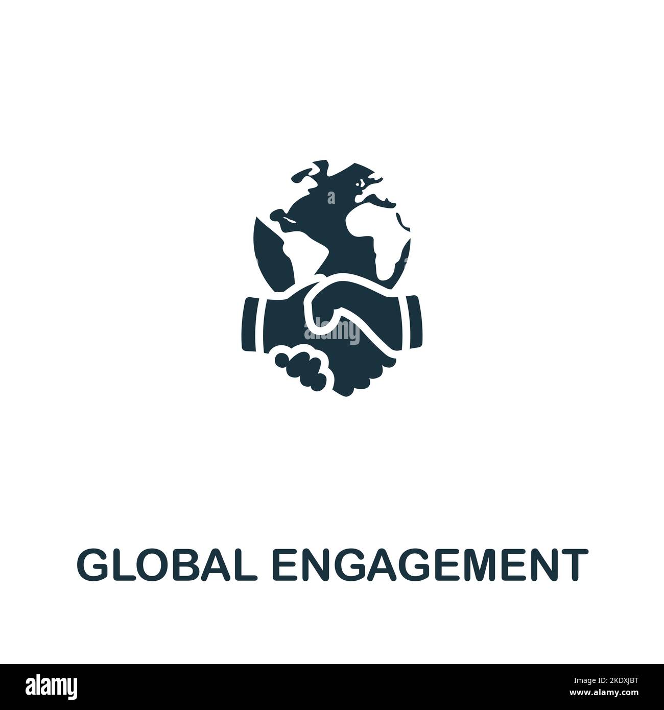 Global Engagement icon. Monochrome simple Global Business icon for ...