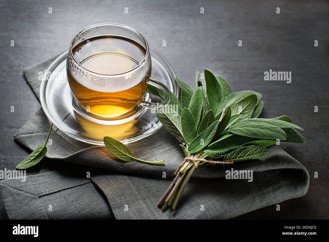 Glass of sage tea with sage leaves hi-res stock photography and images ...