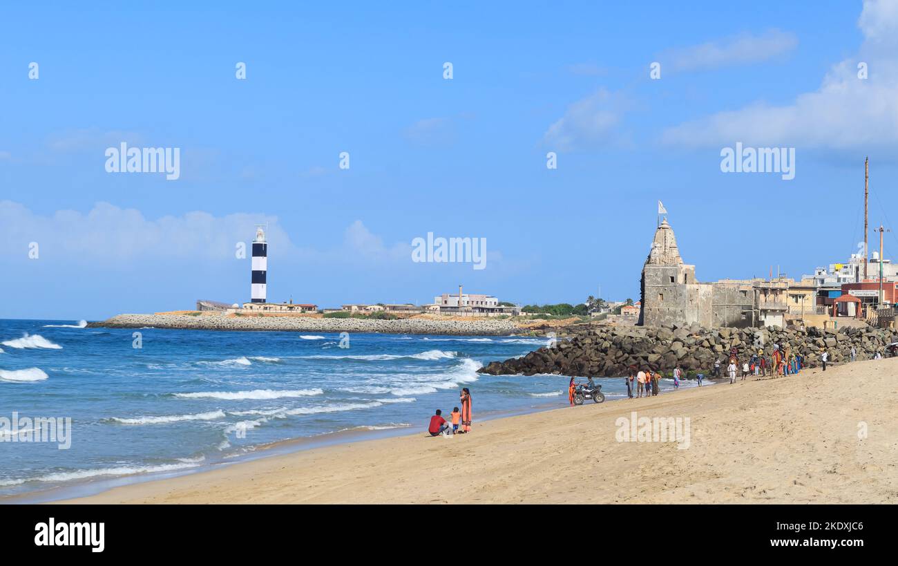 INDIA, GUJARAT, DWARKA, October 2022, Tourist at Samudra Narayan Temple ...