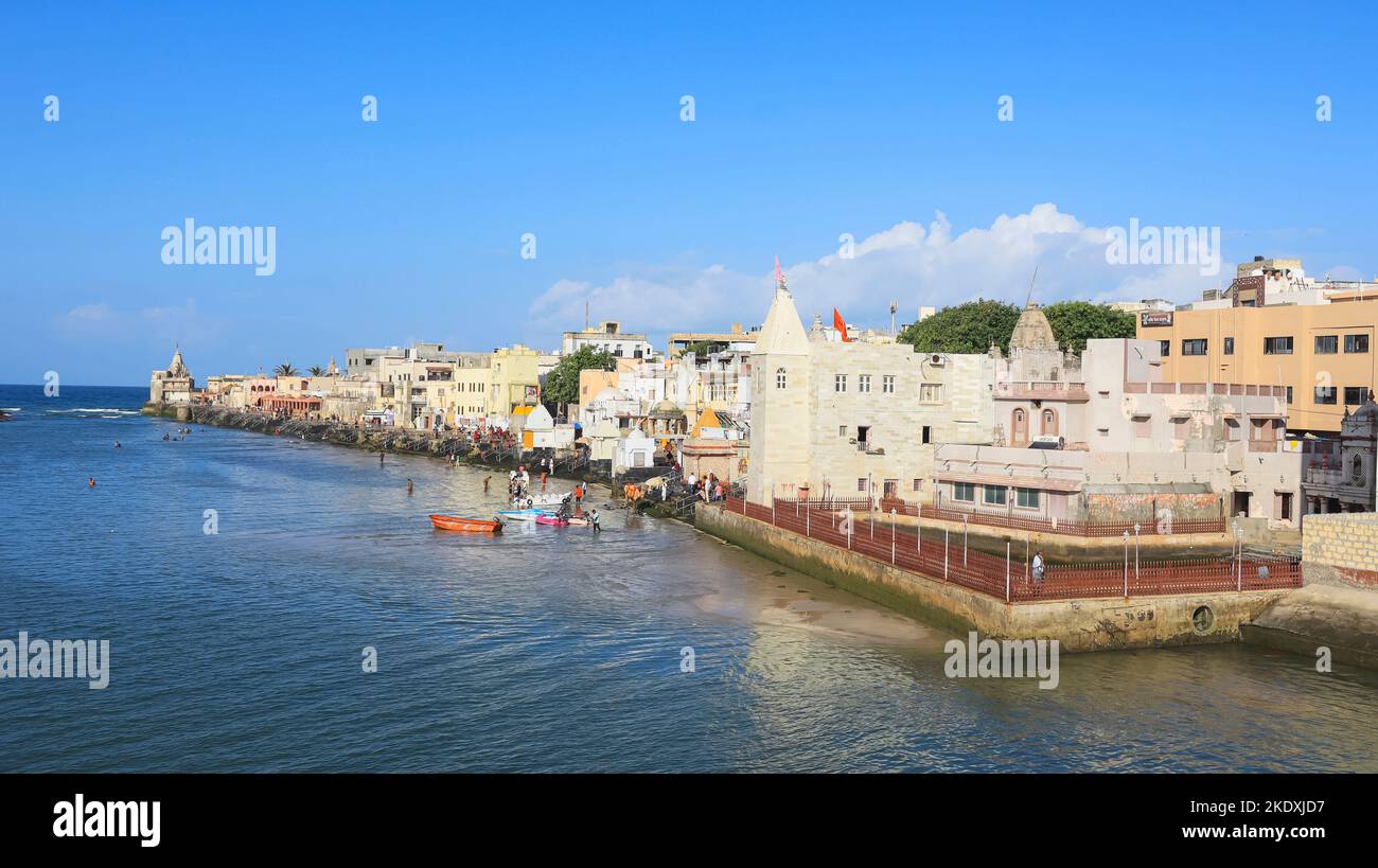 INDIA, GUJARAT, DWARKA, October 2022, People at Gomati River and Dwarka ...
