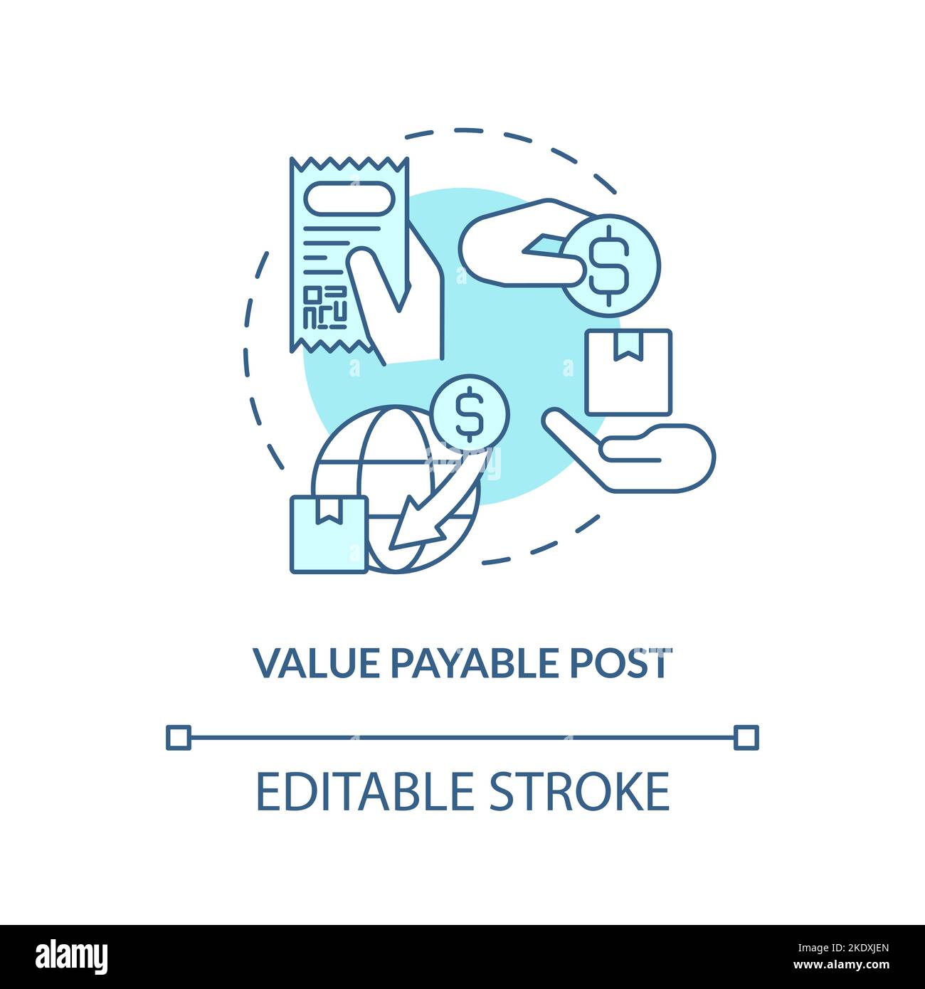 Value payable post turquoise concept icon Stock Vector Image & Art - Alamy