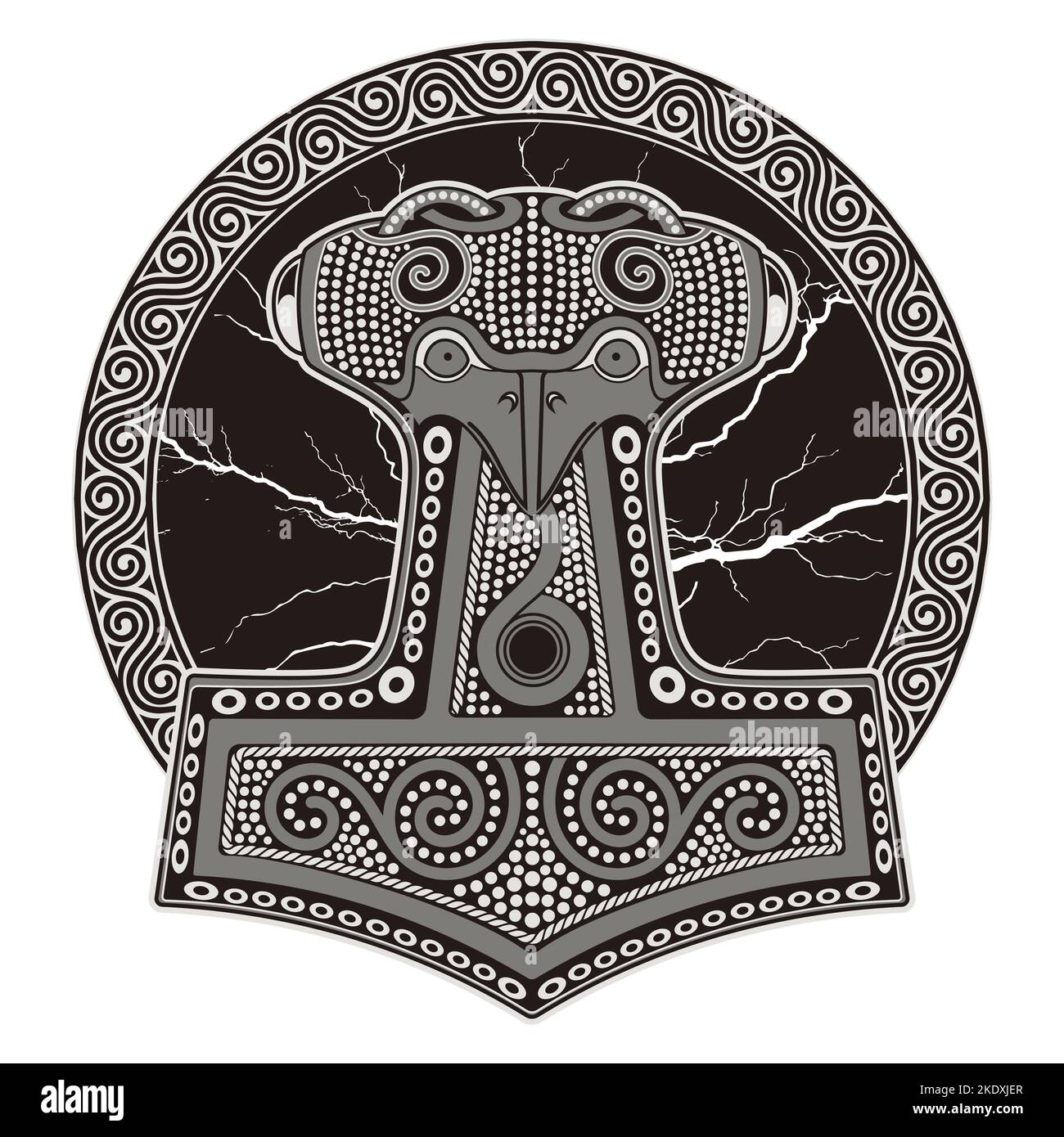 Thor s hammer - Mjollnir. Against the backdrop of the glittering ...