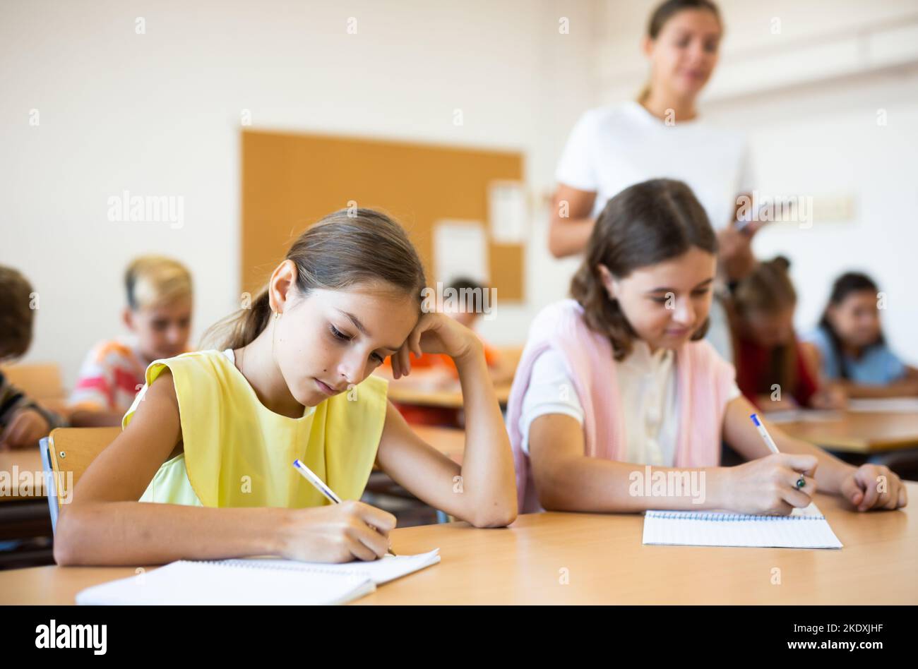Girls studying subjects in school Stock Photo - Alamy