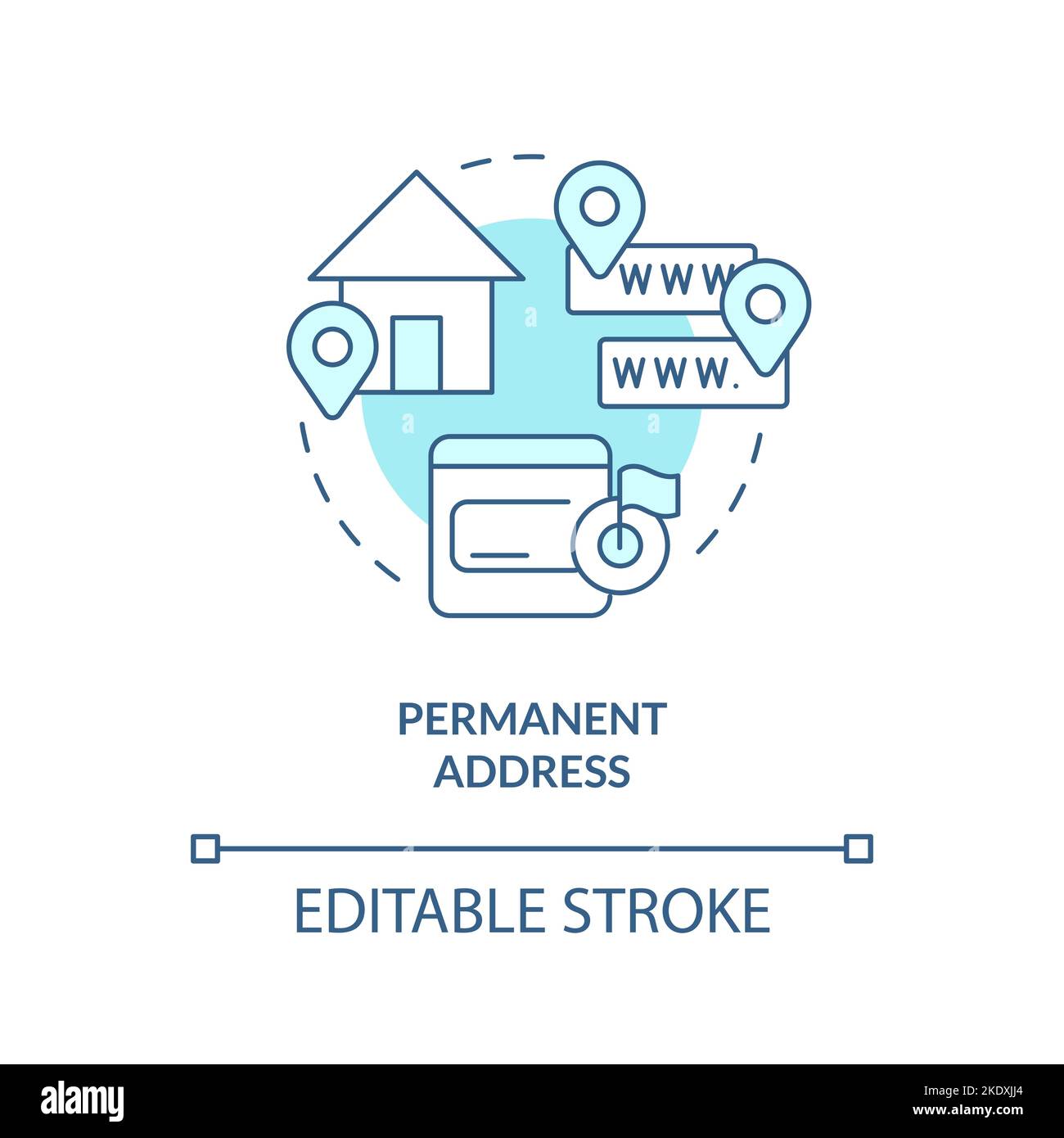 Permanent address turquoise concept icon Stock Vector Image & Art - Alamy
