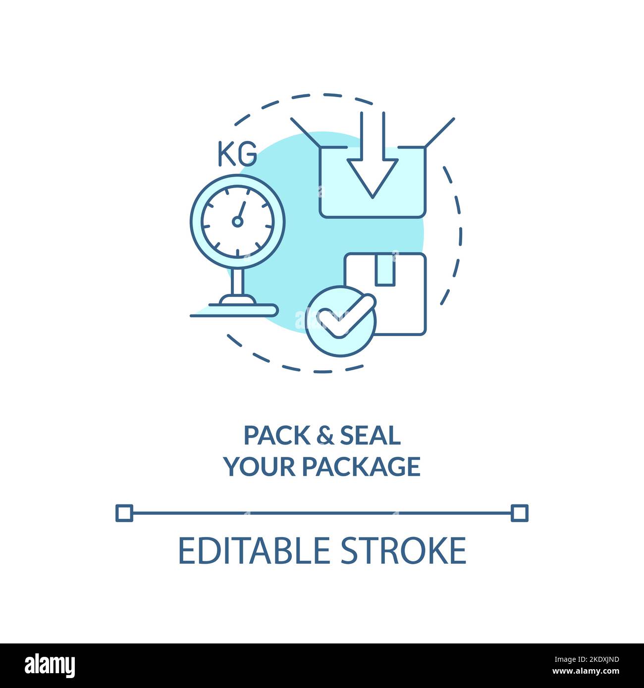 Pack and seal your package turquoise concept icon Stock Vector Image ...