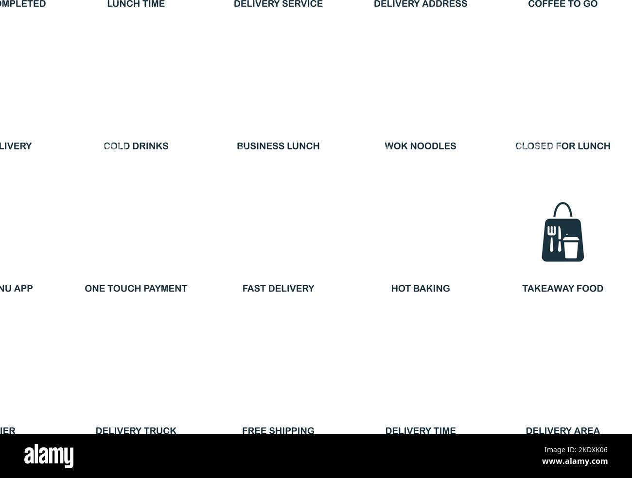 Takeaway Food icon. Simple line element food delivery symbol for ...