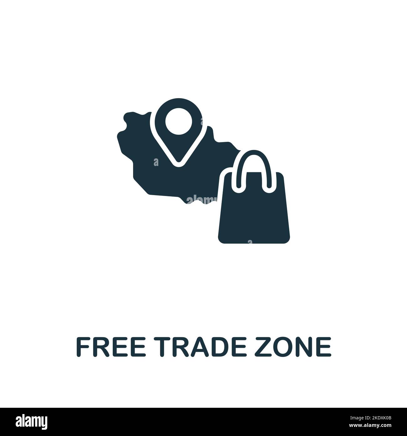 Free Trade Zone icon. Simple line element global business symbol for ...