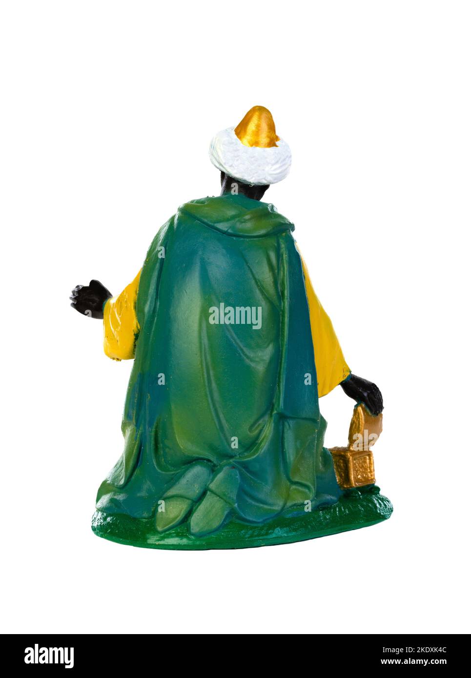 The Christmas magic. Ceramic figure of Balthazar, one of the wise men ...