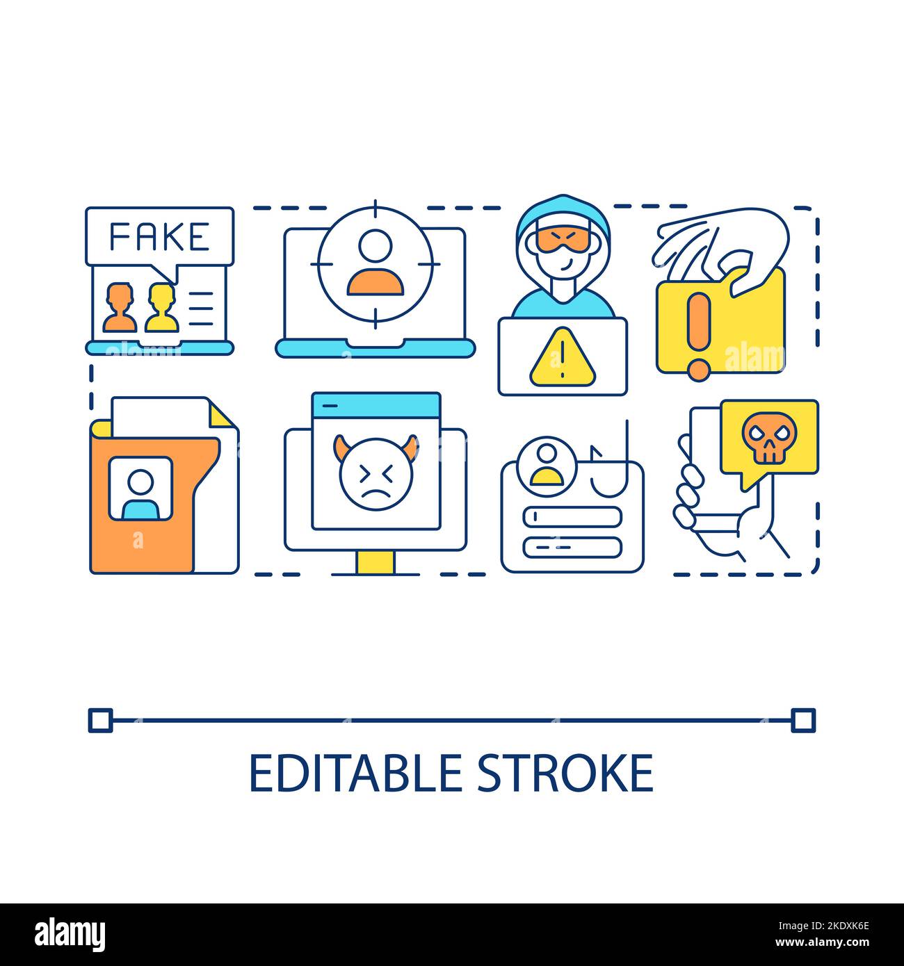 Hacker attacks concept icon Stock Vector Image & Art - Alamy