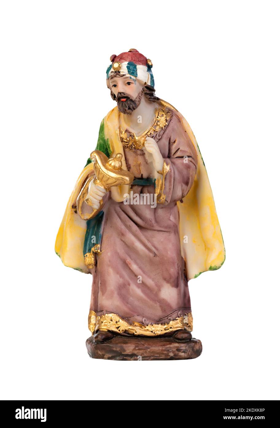 The Christmas magic. Ceramic figure of Melchior one of the wise men ...