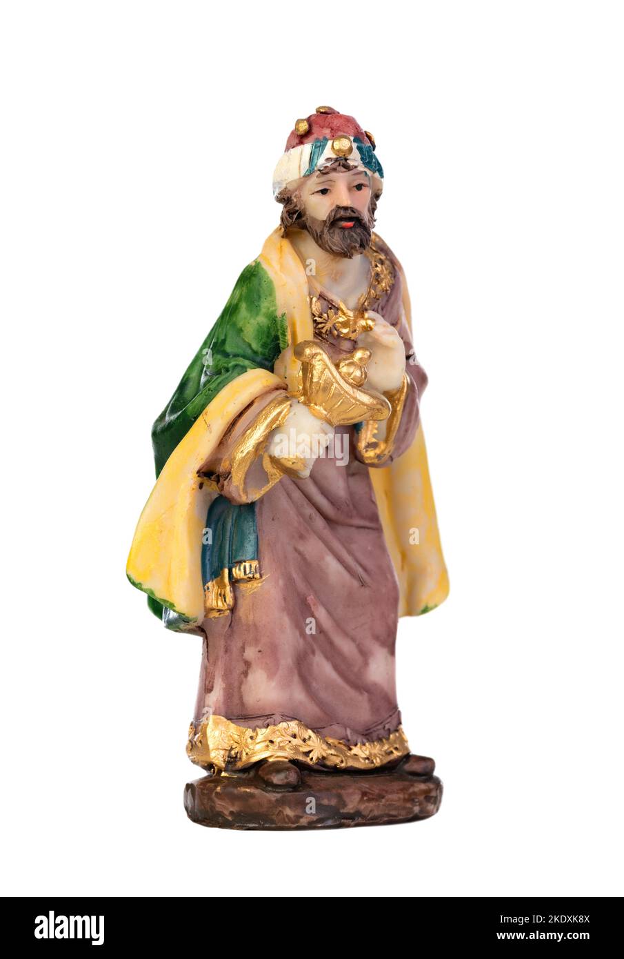 The Christmas magic. Ceramic figure of Melchior one of the wise men ...