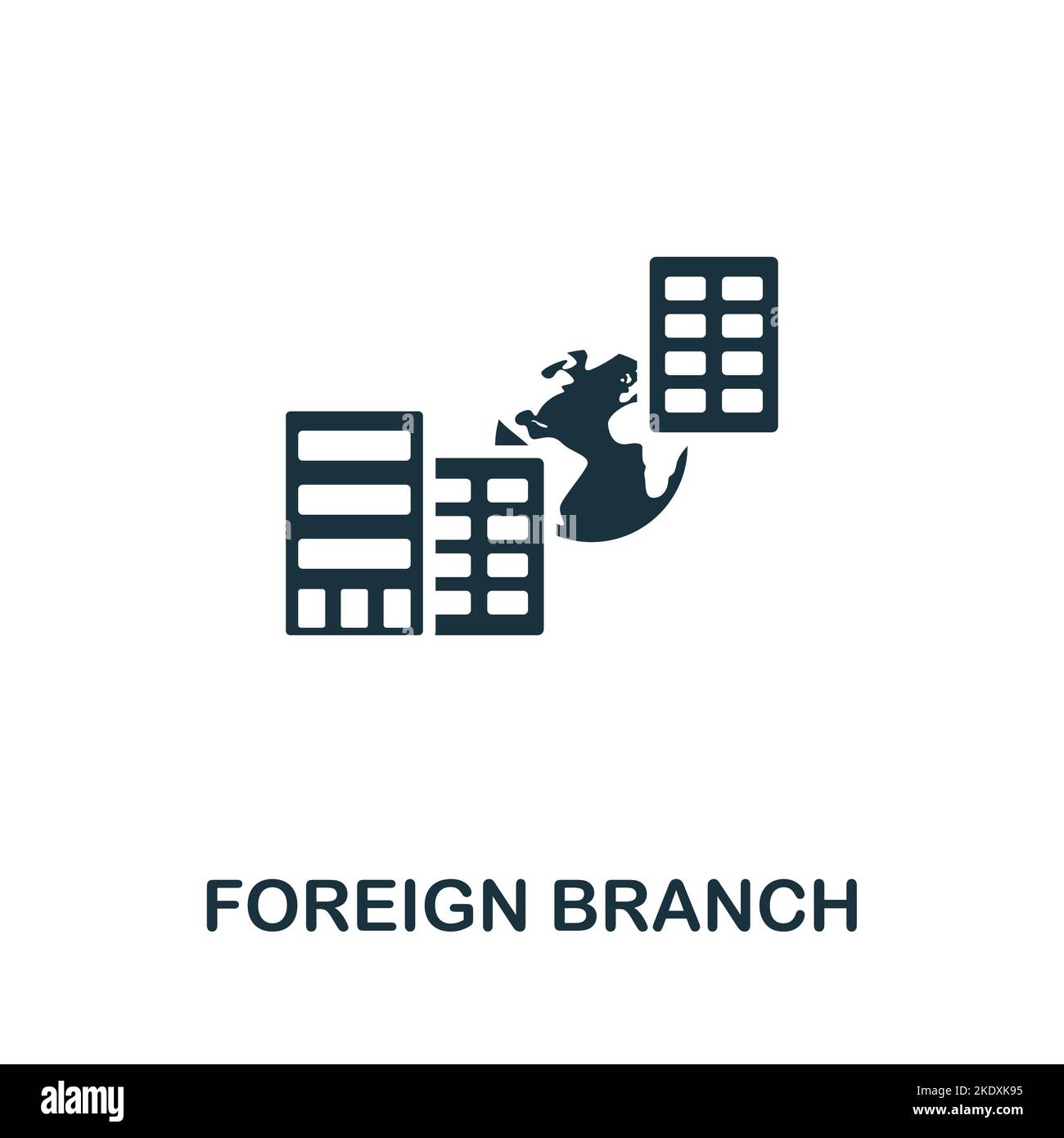 Foreign Branch icon. Simple line element global business symbol for ...