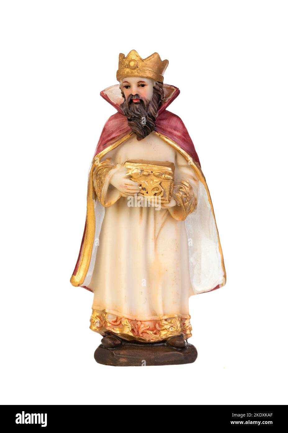 The Christmas magic. Ceramic figure of Caspar, one of the wise men ...