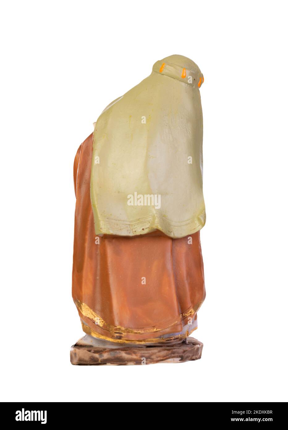 Ceramic figure representing Joseph. Man ceramic figure isolated on a ...