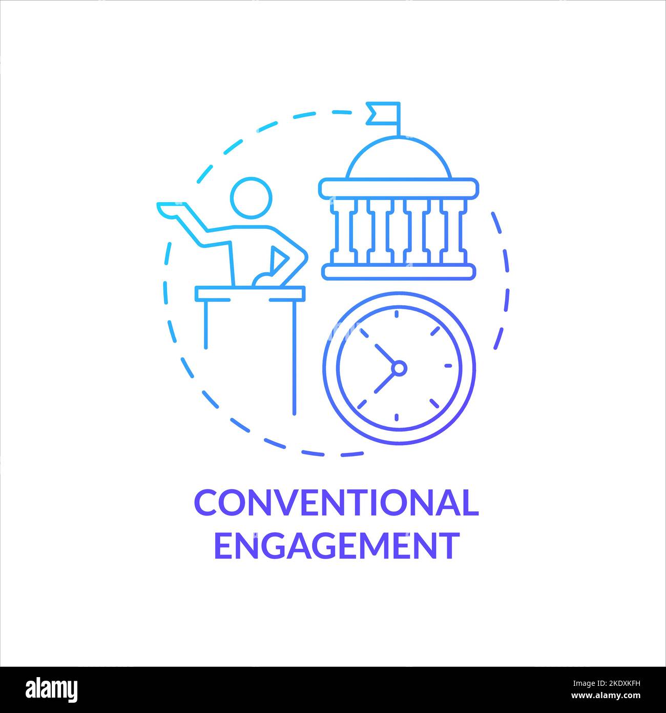 Conventional engagement blue gradient concept icon Stock Vector Image ...