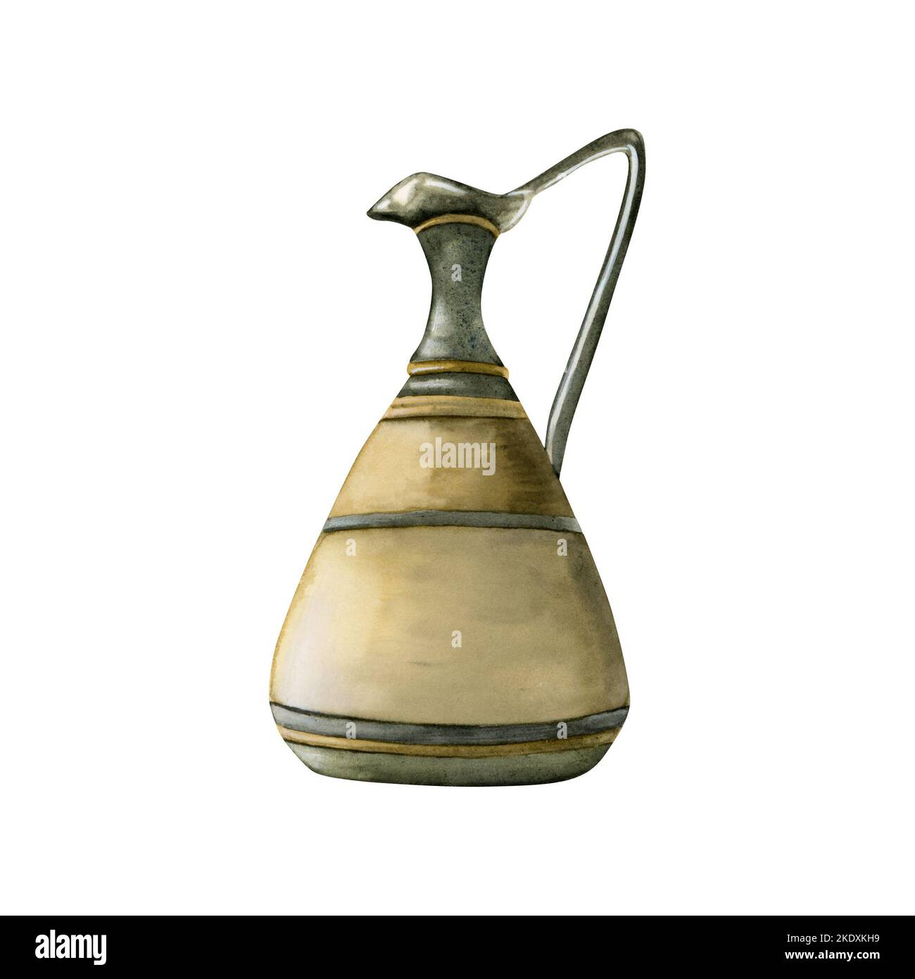 Vintage ceramic jug of olive oil, Hanukkah symbol of miracle ...