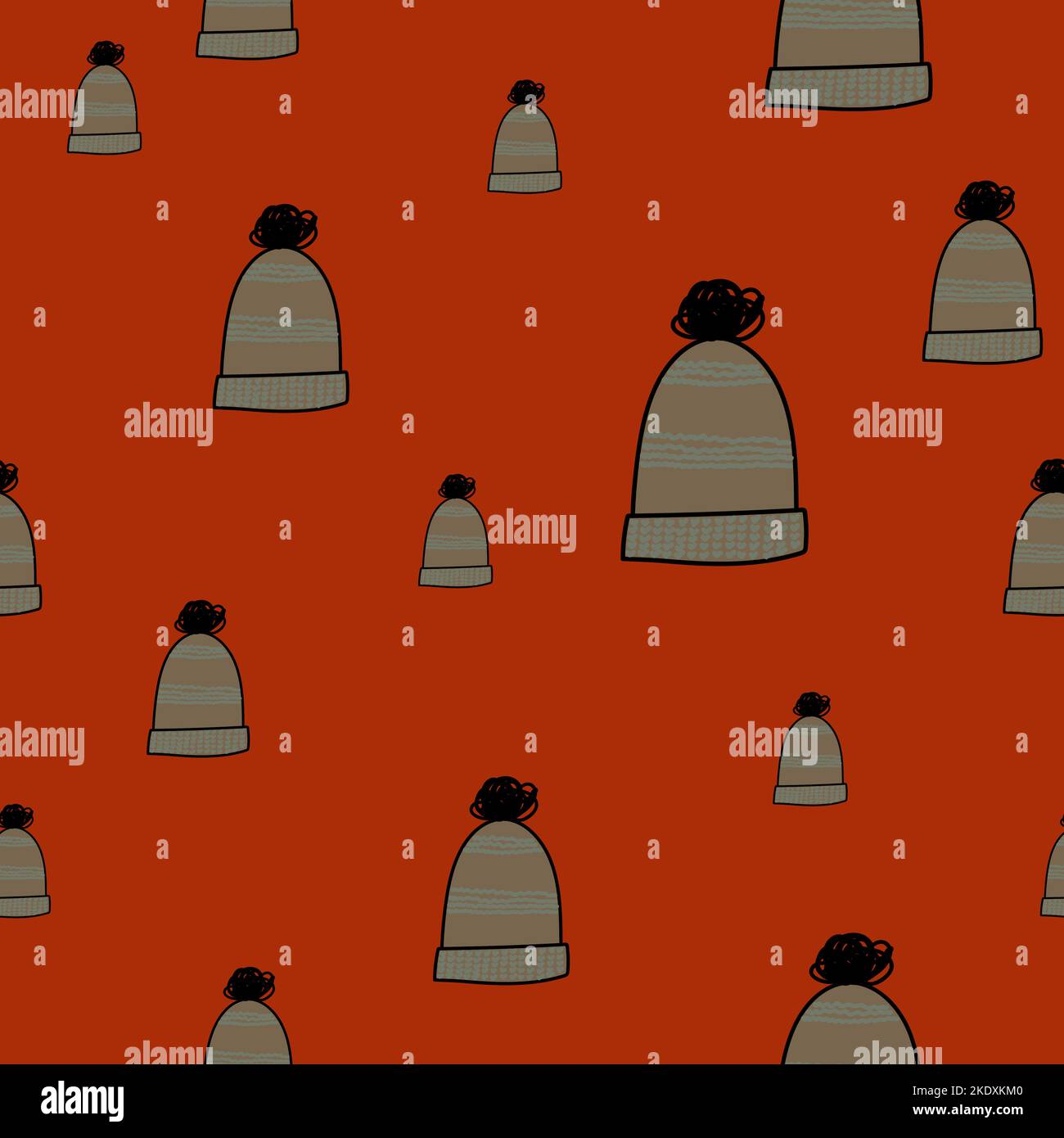 Winter hats seamless pattern hi-res stock photography and images - Alamy