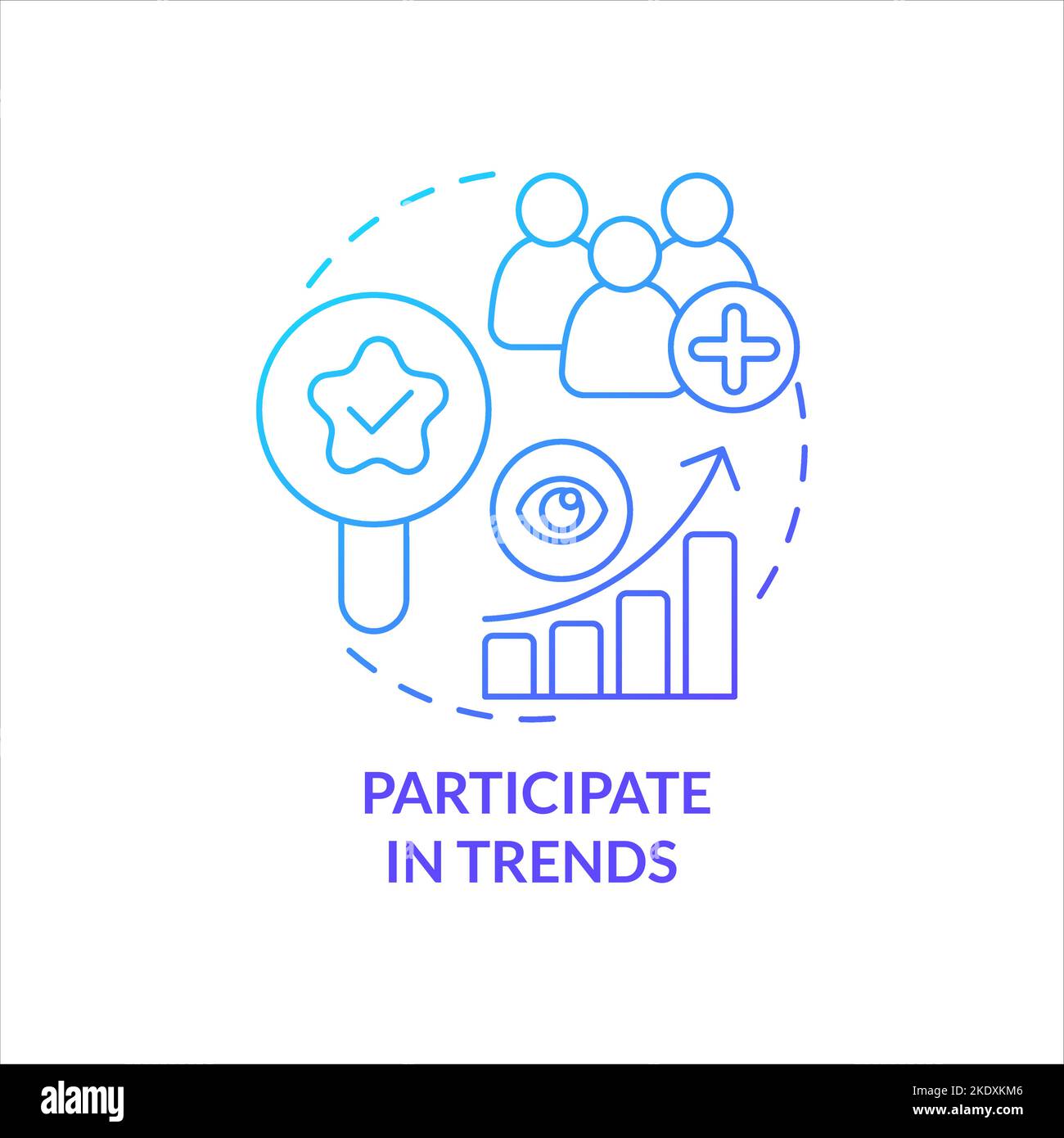 Participate in trends blue gradient concept icon Stock Vector Image ...