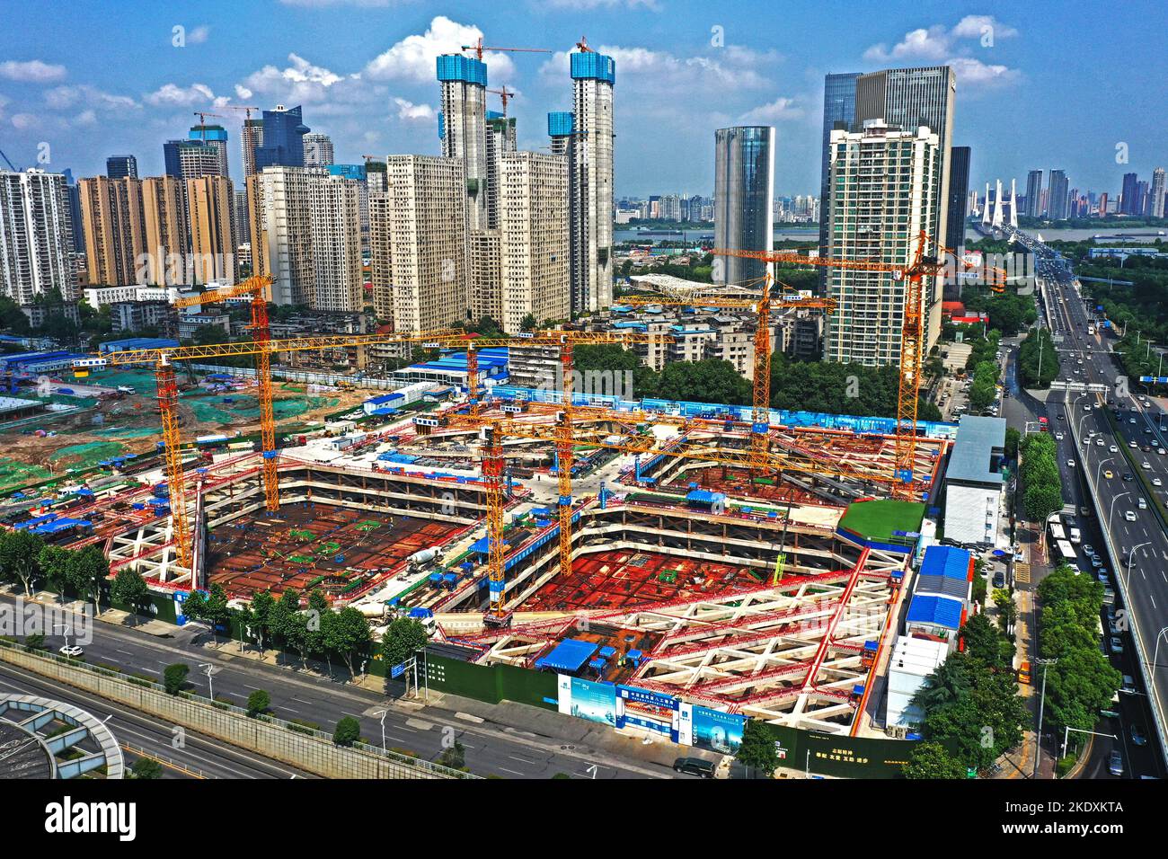 Aerial photos show the Alibaba Central China Headquarters Project has ...