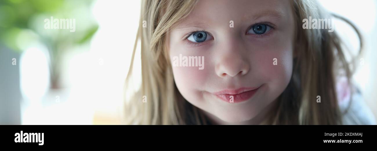 Little smiling child posing and looking at camera with happiness Stock ...