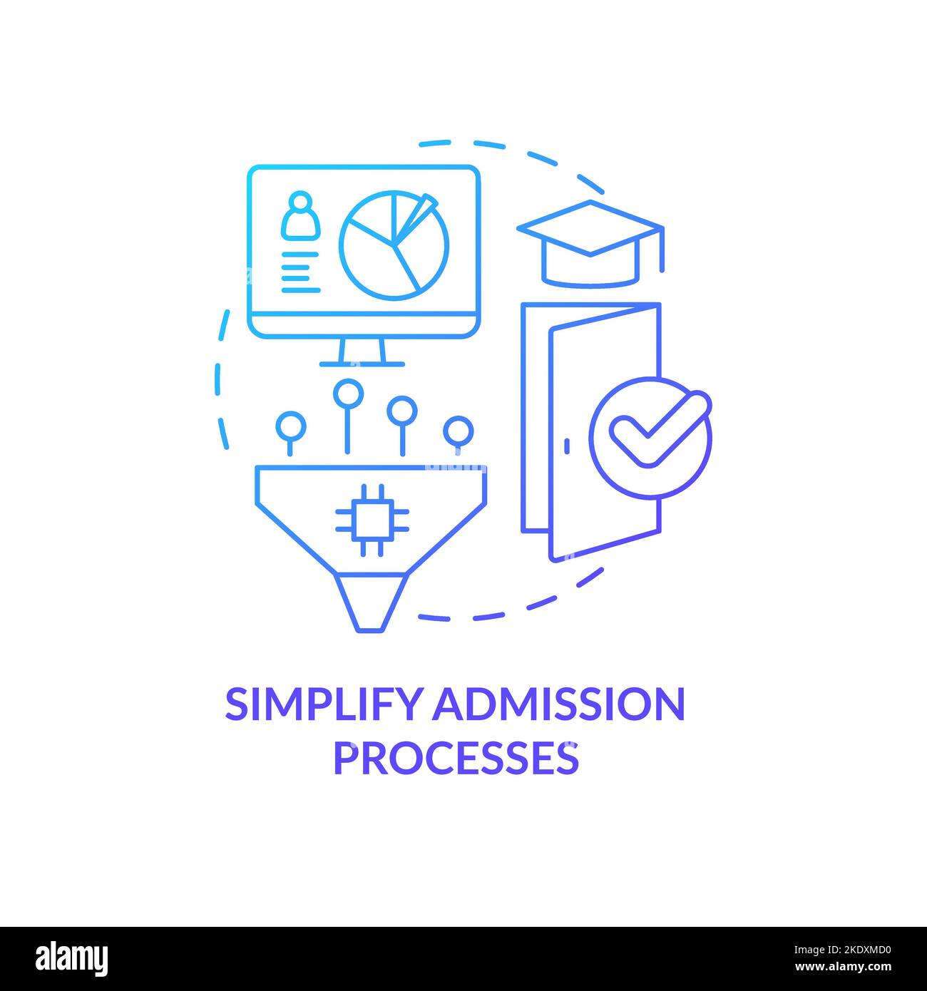 Simplify admission processes blue gradient concept icon Stock Vector Image & Art - Alamy
