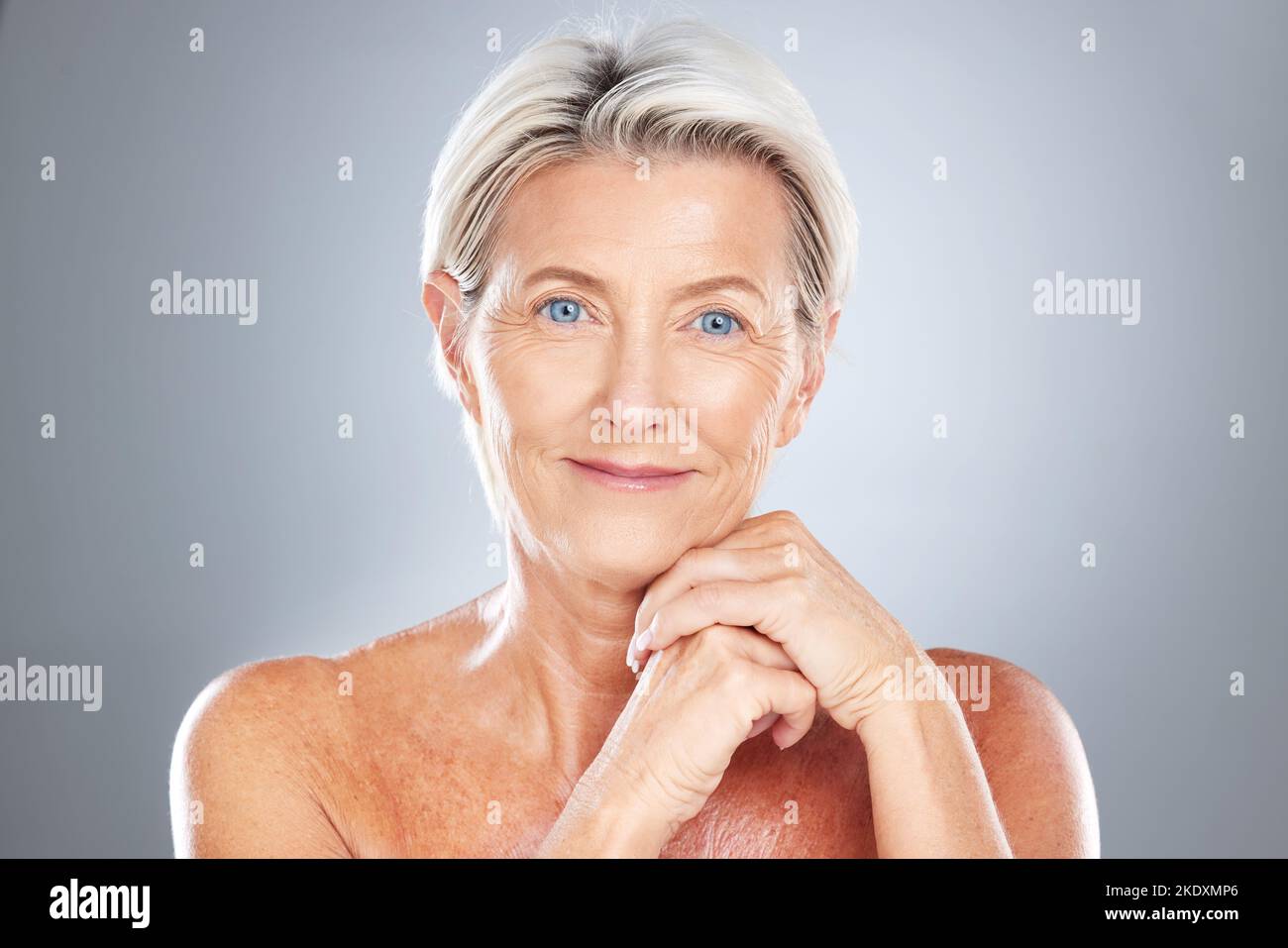 Skincare, senior woman and skincare, beauty and cosmetic wellness fro ...